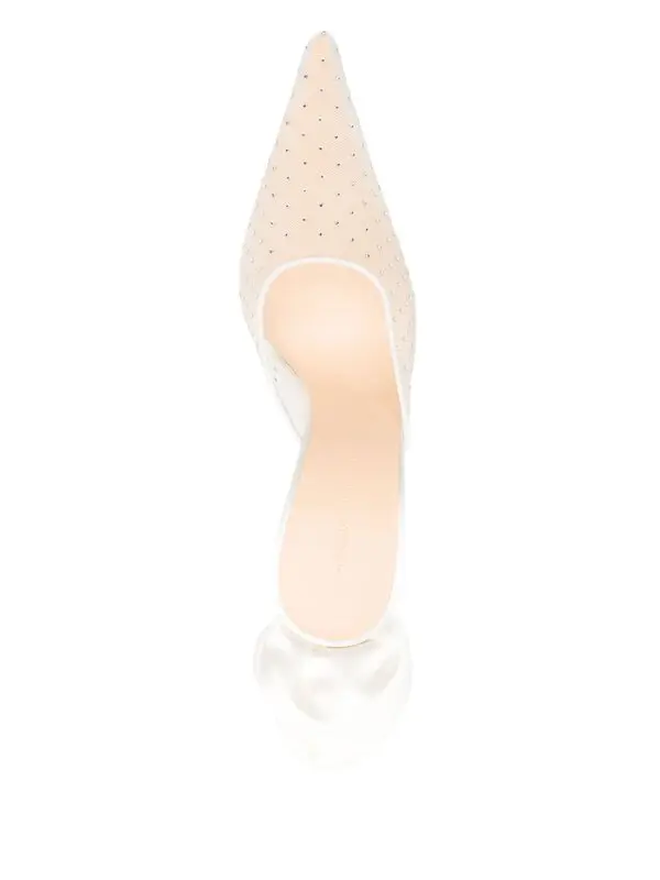 Magda Butrym 105mm Flower-embellished Mules - White