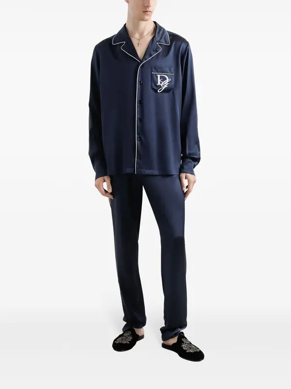 Dolce & Gabbana Embroidered Pajama Pants - Blue