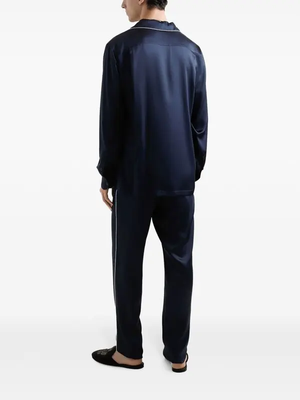 Dolce & Gabbana Embroidered Pajama Pants - Blue