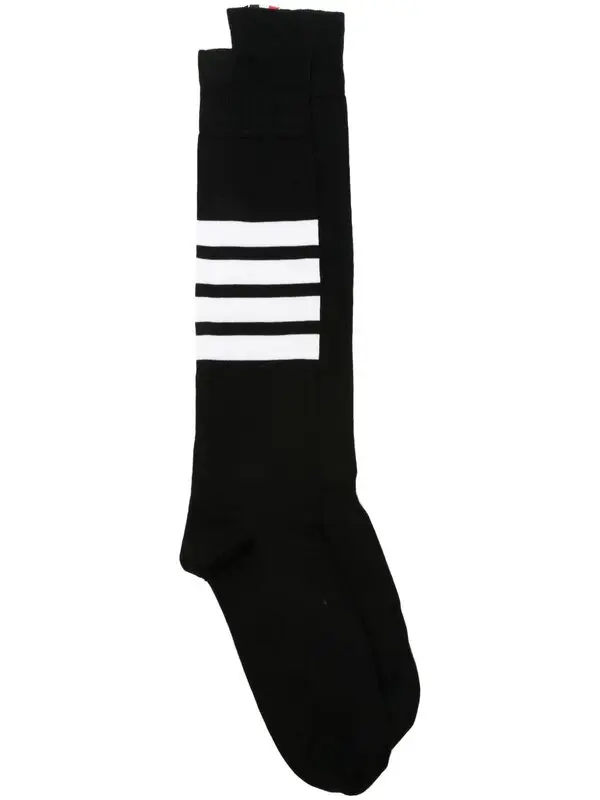 Thom Browne 4-bar Striped Socks - 001 Black