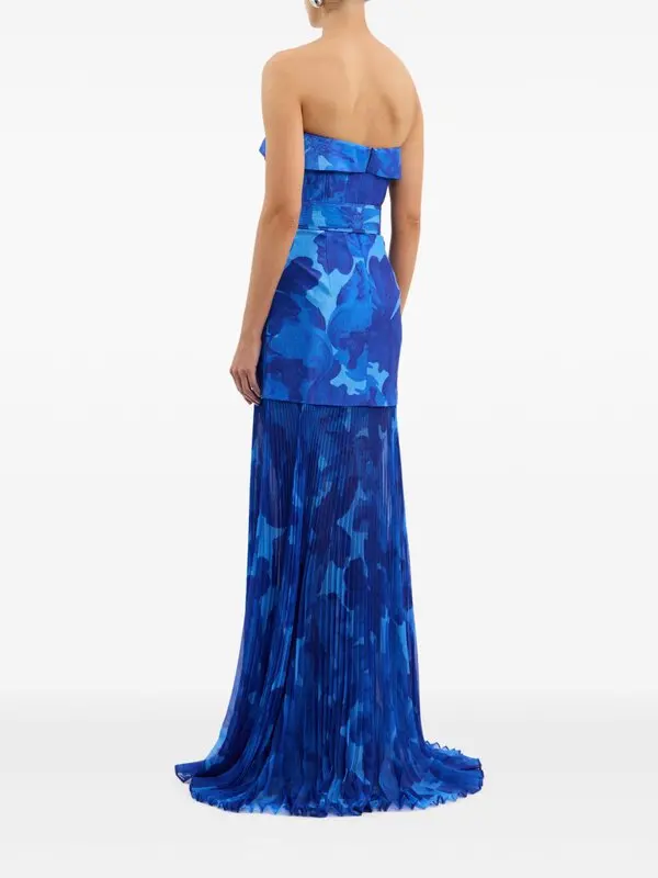 white and blue wedding dress Ethereal Bluebell Gown– Teuta Matoshi Size:30 GL-06.10.26 Asymmetric Sleeve Maxi Dress