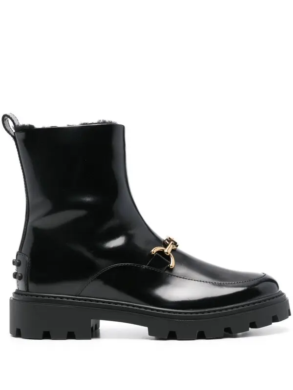 TOD'S Logo-plaque Ankle Boots - Black