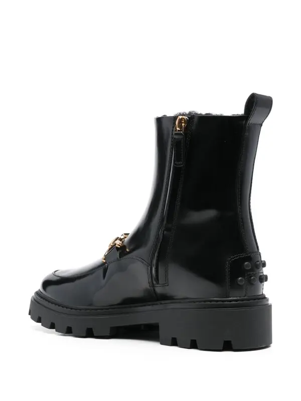 TOD'S Logo-plaque Ankle Boots - Black