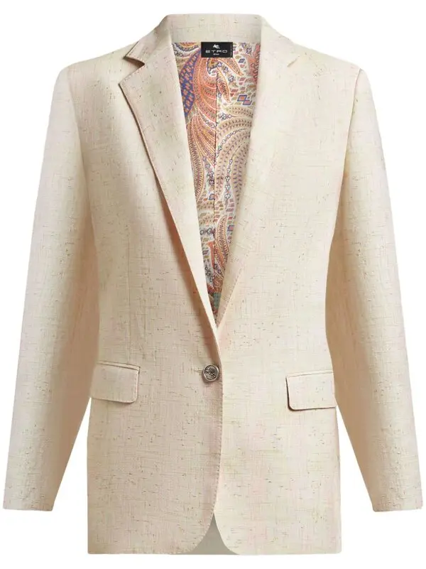 Etro Pegaso Button Blazer - Neutrals