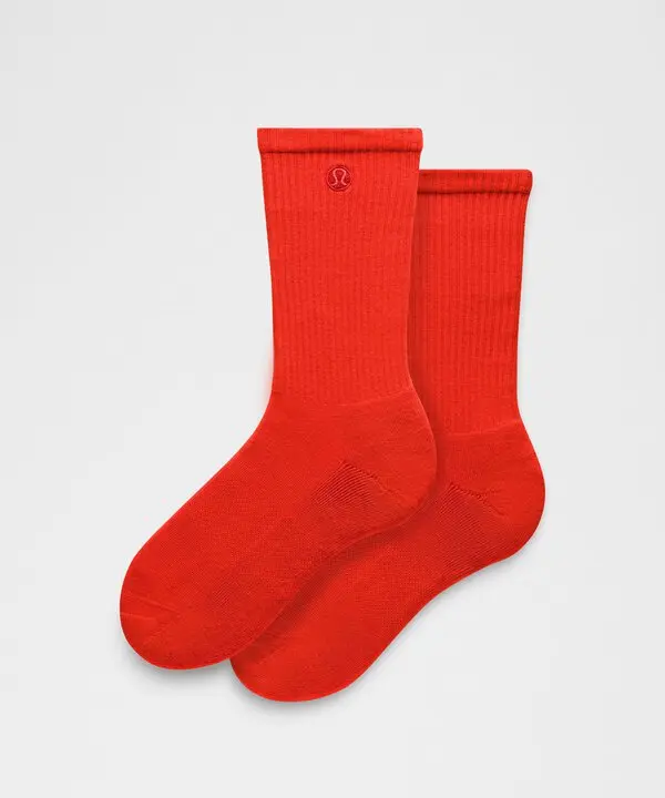 Lululemon Daily Essential Crew Socks - Cherry Ember
