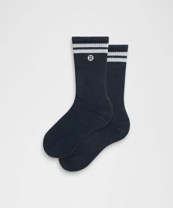 Lululemon Daily Essential Crew Socks - True Navy/white