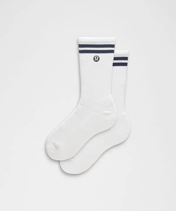 Lululemon Daily Essential Crew Socks - White/club Blue