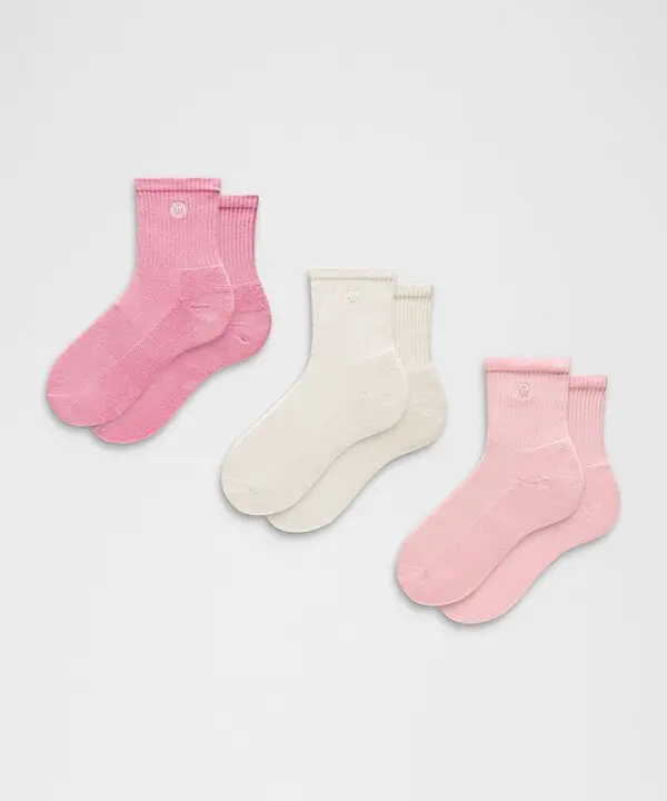 Lululemon Daily Essential Quarter Socks - Candy Cloud/pink Pearl/light Ivory