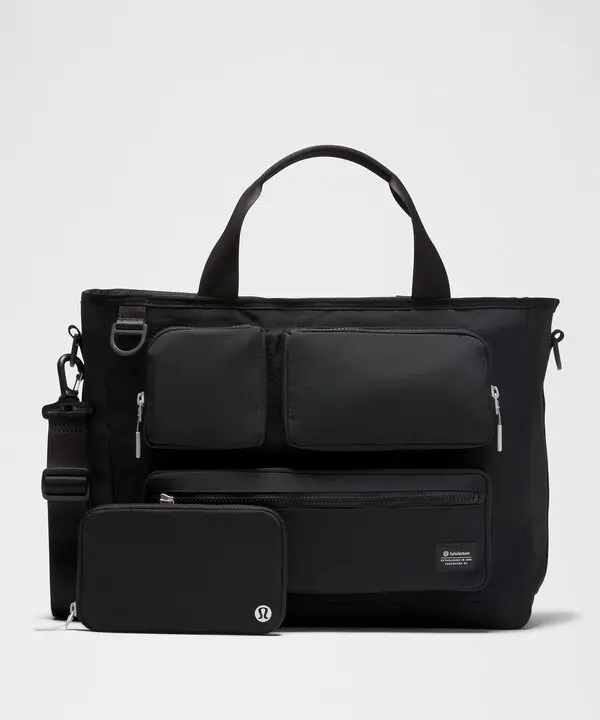 Lululemon Multi-pocket Tote Bag - Black/graphite Grey/vapor