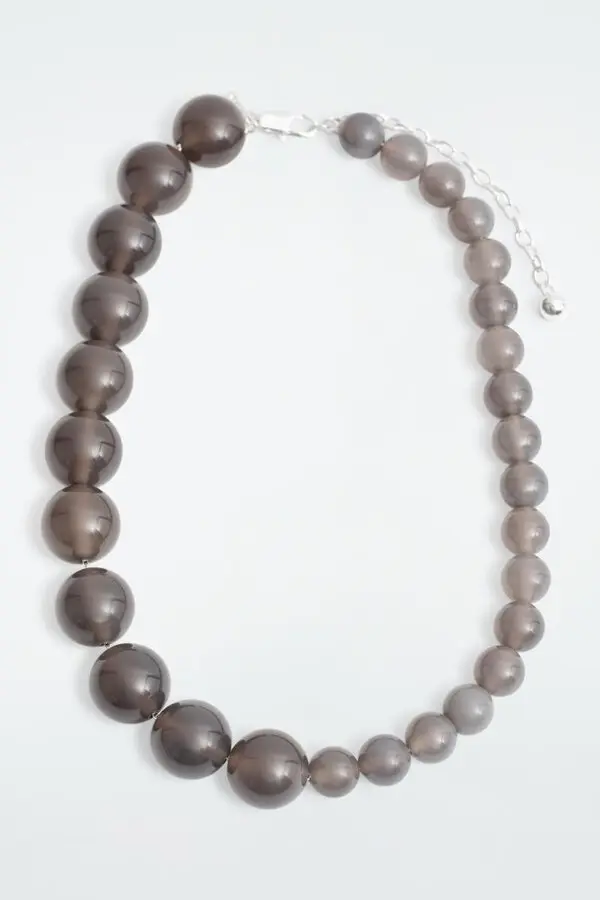 Cos Irregular Agate Necklace - Gray