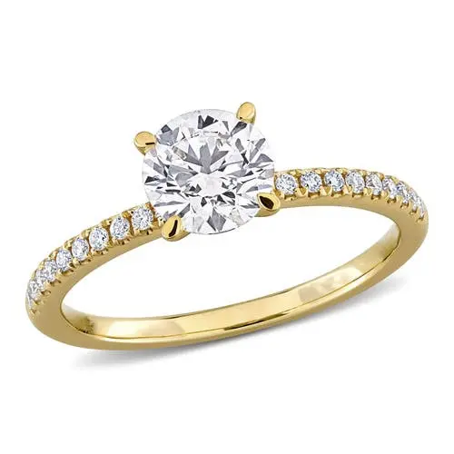 JULIANNA B. 1-1/6 Ctw Lab-grown Diamond Solitaire Ring In 14k Gold - Yellow Gold