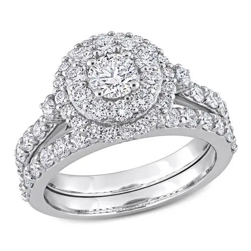 JULIANNA B. 1-3/4 Ctw Lab-grown Diamond Bridal Ring Set - White Gold
