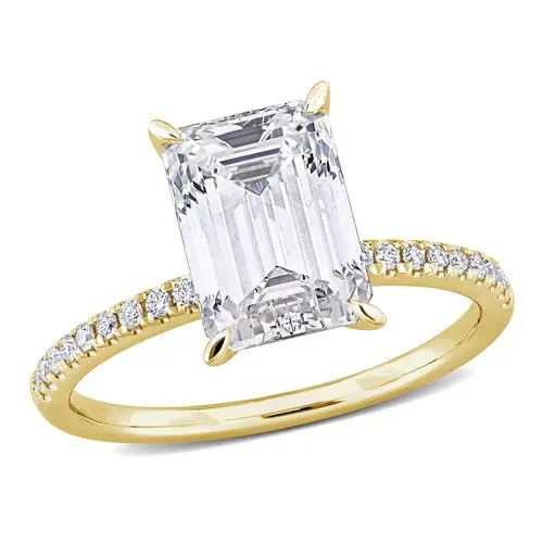 JULIANNA B. 3-1/10 Ctw Lab-grown Diamond Emerald-cut 14k Gold Ring - Yellow Gold
