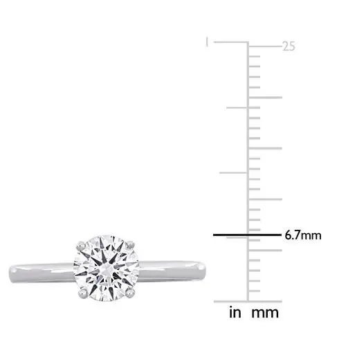 JULIANNA B. 1 Ctw Lab-grown Diamond Solitaire Ring In 14k Gold - White Gold