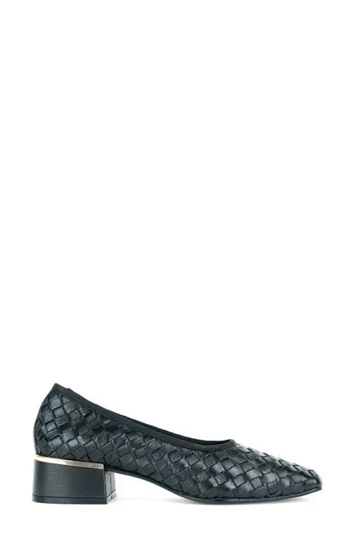 KENNETH COLE Birdie Woven Leather Pump - Black Woven Leather