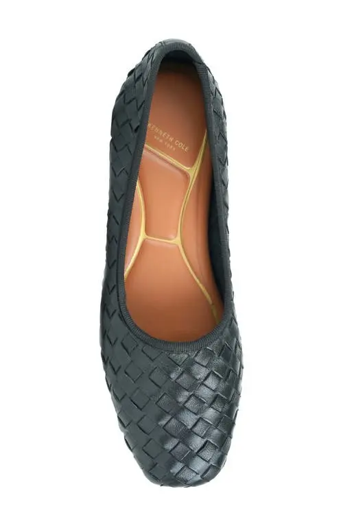 KENNETH COLE Birdie Woven Leather Pump - Black Woven Leather