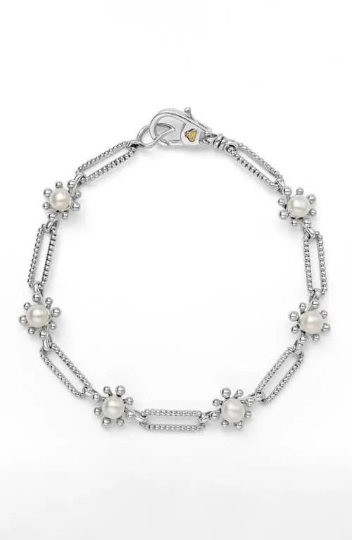 Lagos Luna Fleur Freshwater Pearl Bracelet - Silver