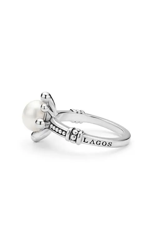 Lagos 18k Luna Fleur Pearl Ring