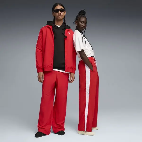 PUMA T7 Oversized Track Pants With Zip Pockets And Adjustable Cuffs