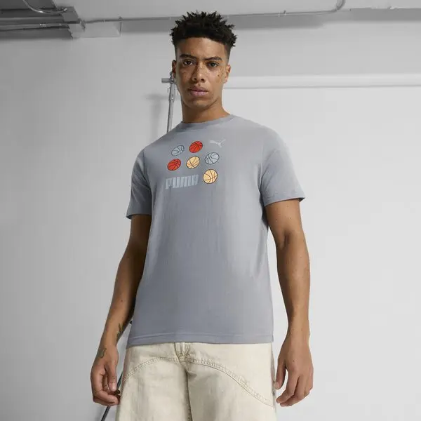 PUMA Graphics Bball T-shirt - Gray