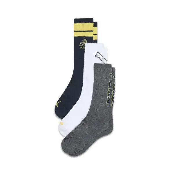 PUMA Half-terry Crew Length Socks 3 Pairs - Navy Combo