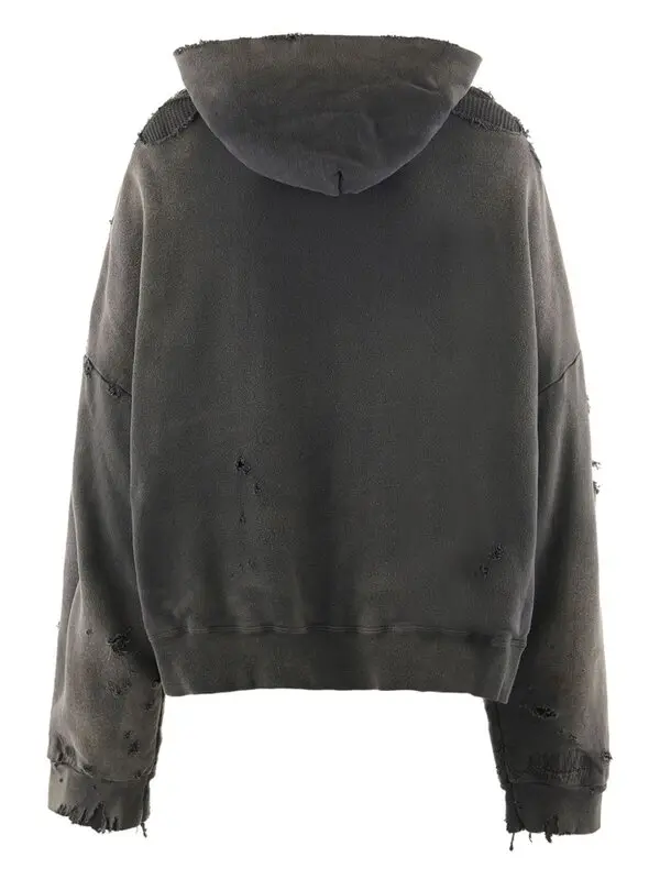 SAINT MXXXXXX Distressed Zip Hoodie