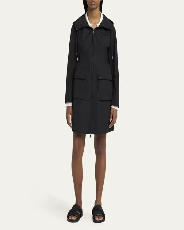Moncler Laerte Long Hooded Parka - Black