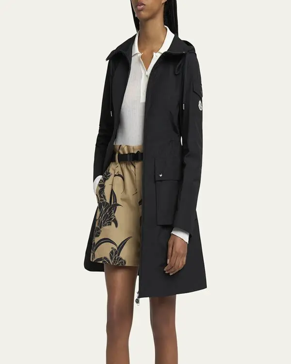 Moncler Laerte Long Hooded Parka - Black