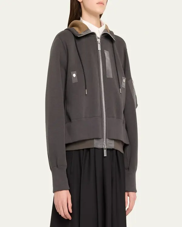 Sacai Hybrid Zip-up Hooded Jacket