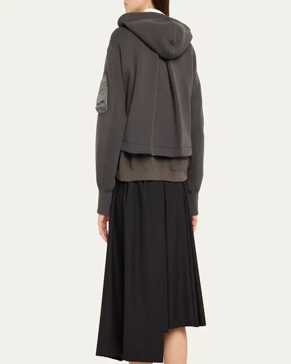 Sacai Hybrid Zip-up Hooded Jacket