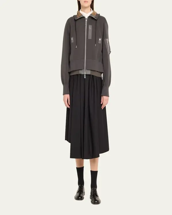 Sacai Hybrid Zip-up Hooded Jacket
