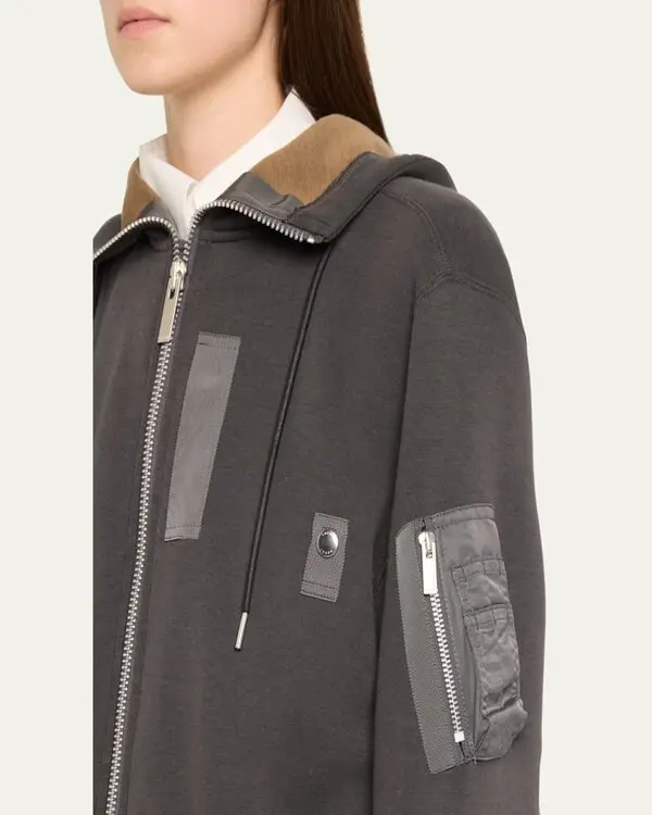 Sacai Hybrid Zip-up Hooded Jacket