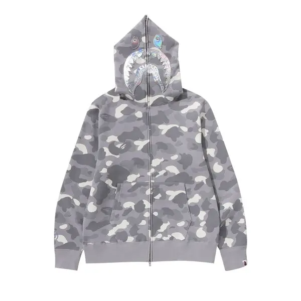 A BATHING APE City Camo Shark Full Zip Hoodie - Grey