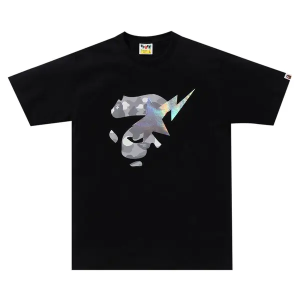 A BATHING APE City Camo Ape Face Sta Tee - Black