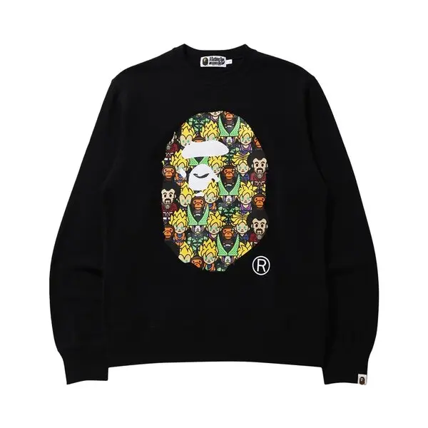 A Bathing Ape X Dragon Ball Z Baby Milo Big Ape Head Crewneck 