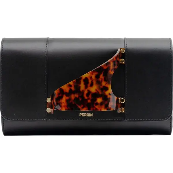 Perrin L'eiffel Clutch - Black/tortoise