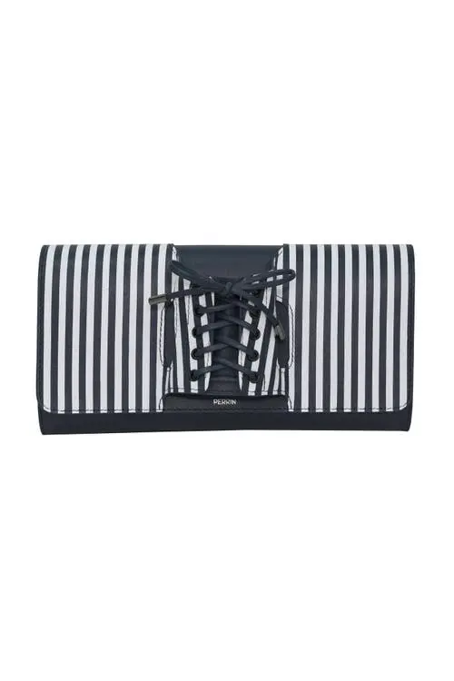 Perrin Le Corset Classic Clutch - Navy White