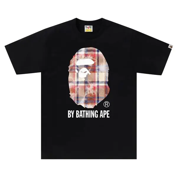 A BATHING APE Bleach Check Bathing Ape Tee - Black