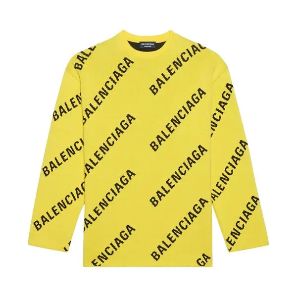 Balenciaga Allover Logo Crewneck Sweater