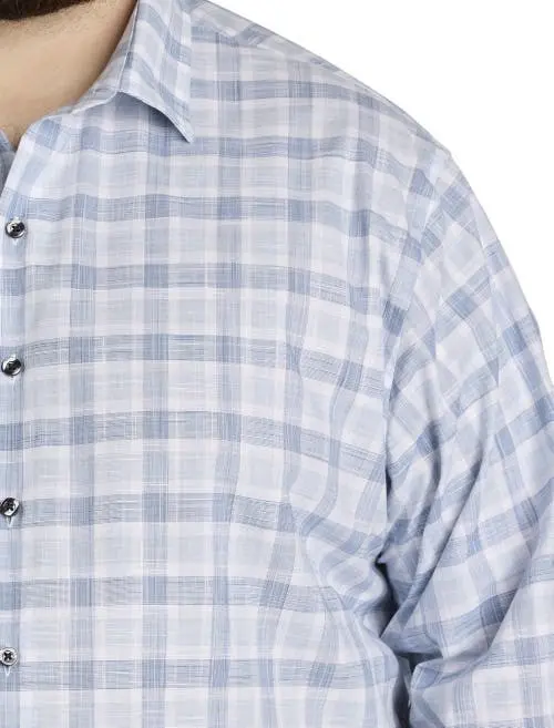 SYNRGY BY DXL Big & Tall Plaid Sport Shirt - Blue