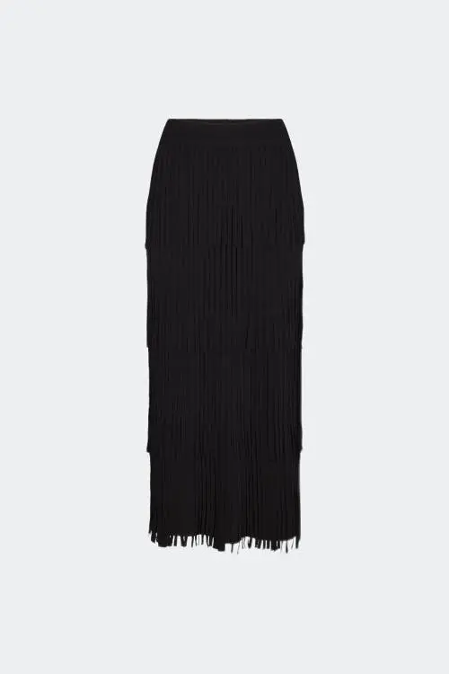 SIMONMILLER Knit Fringe Maxi Skirt - Black