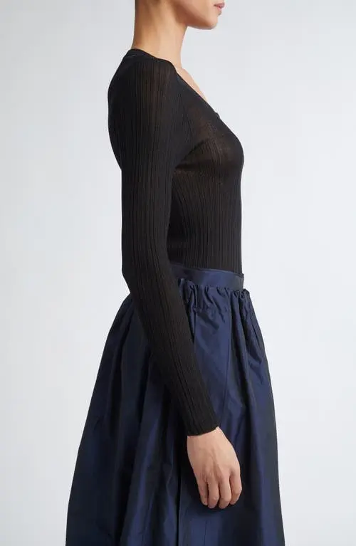 NACKIYE Keep Close Cotton & Silk Rib Henley