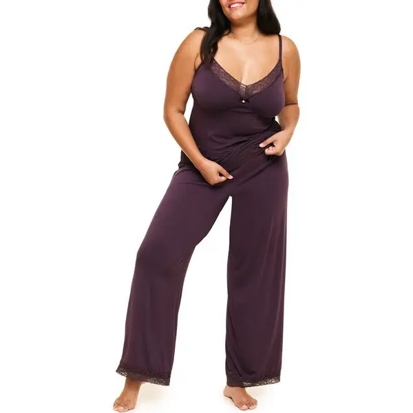ADORE ME Suzanna Pajama Cami And Pants Set - Dark Purple