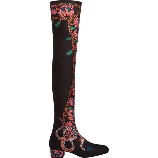 La DoubleJ Eve Print Over-the-knee Boots - Eve Placée Black