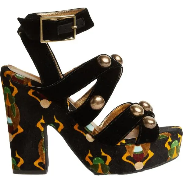 La DoubleJ Medal Wedge - Scarab Black