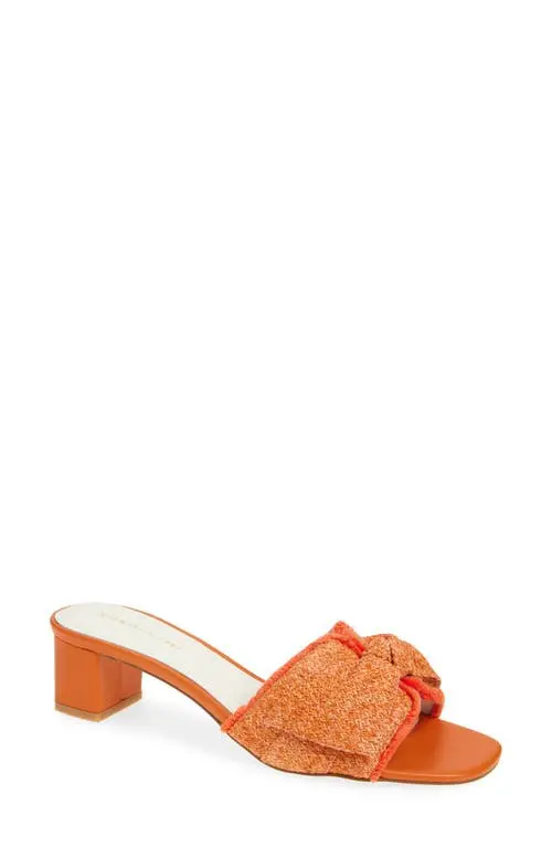 KOKO + PALENKI Samantha Raffia Slide Sandal - Carrot Raffia