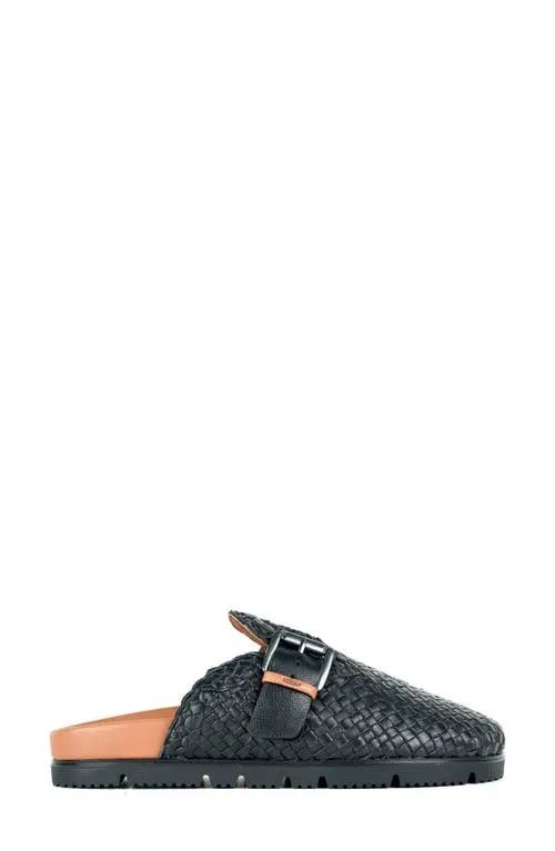 Gentle Souls By Kenneth Cole Brantley Woven Mules - Black Woven Leather