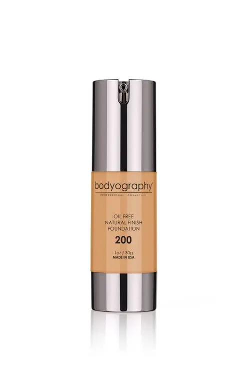 BODYOGRAPHY Natural Finish Foundation #220 -medium/dark/cool 1oz - #200 -medium/dark/warm