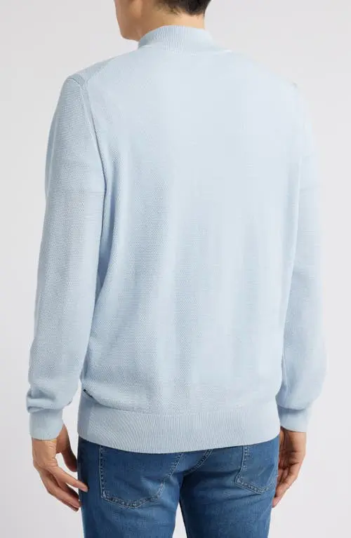 BOSS Ebrando Textured Cotton Half Zip Sweater - Lt Past/bu