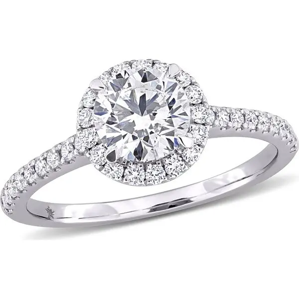 JULIANNA B. 1-1/3ctw Lab-grown Diamond 14k Halo Ring - White Gold